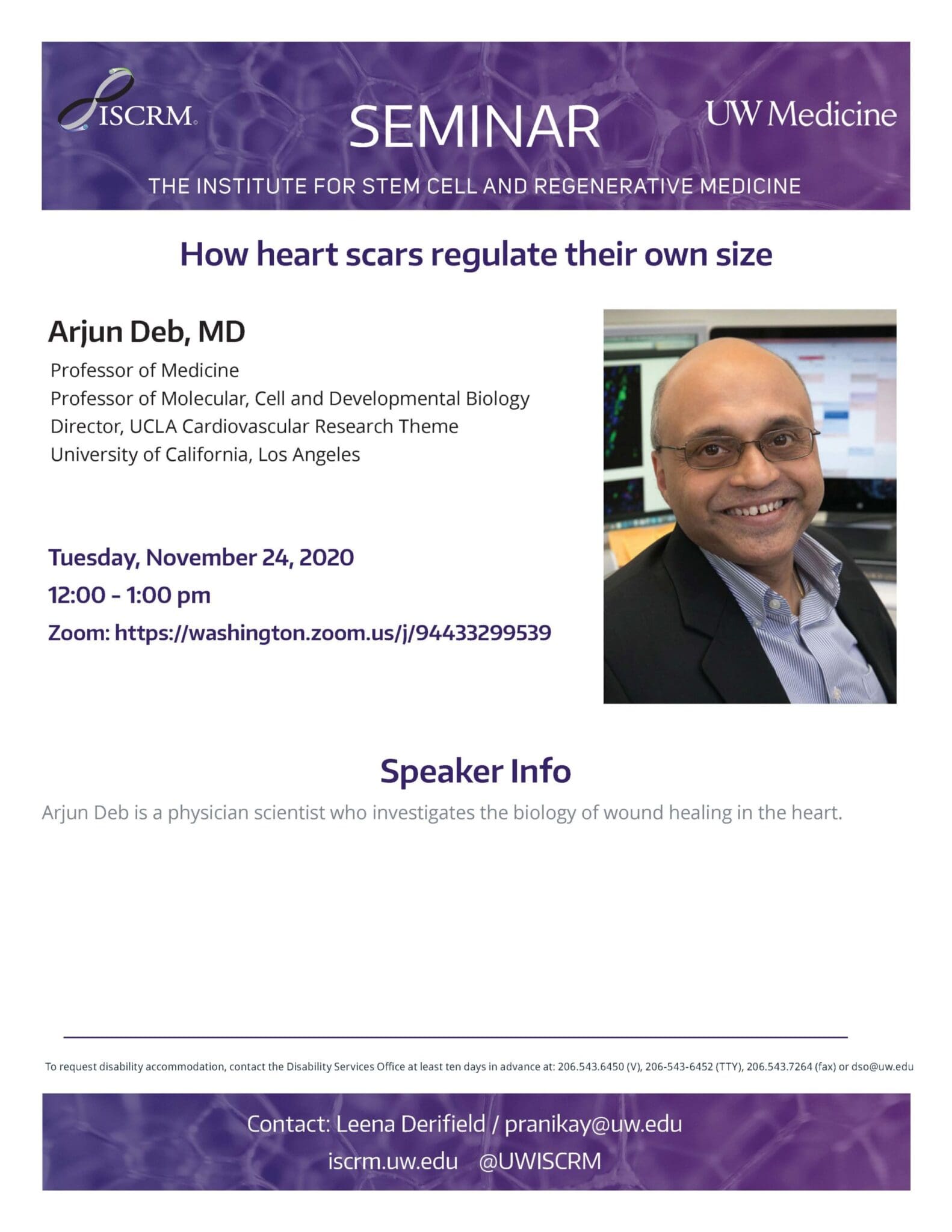 Arjun Deb, MD - Institute for Stem Cell & Regenerative Medicine